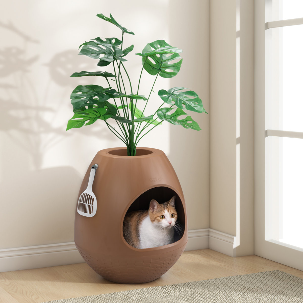 Tucker Murphy Pet™ Eggloa6 Hidden Litter Box - Plant Litter Box ...