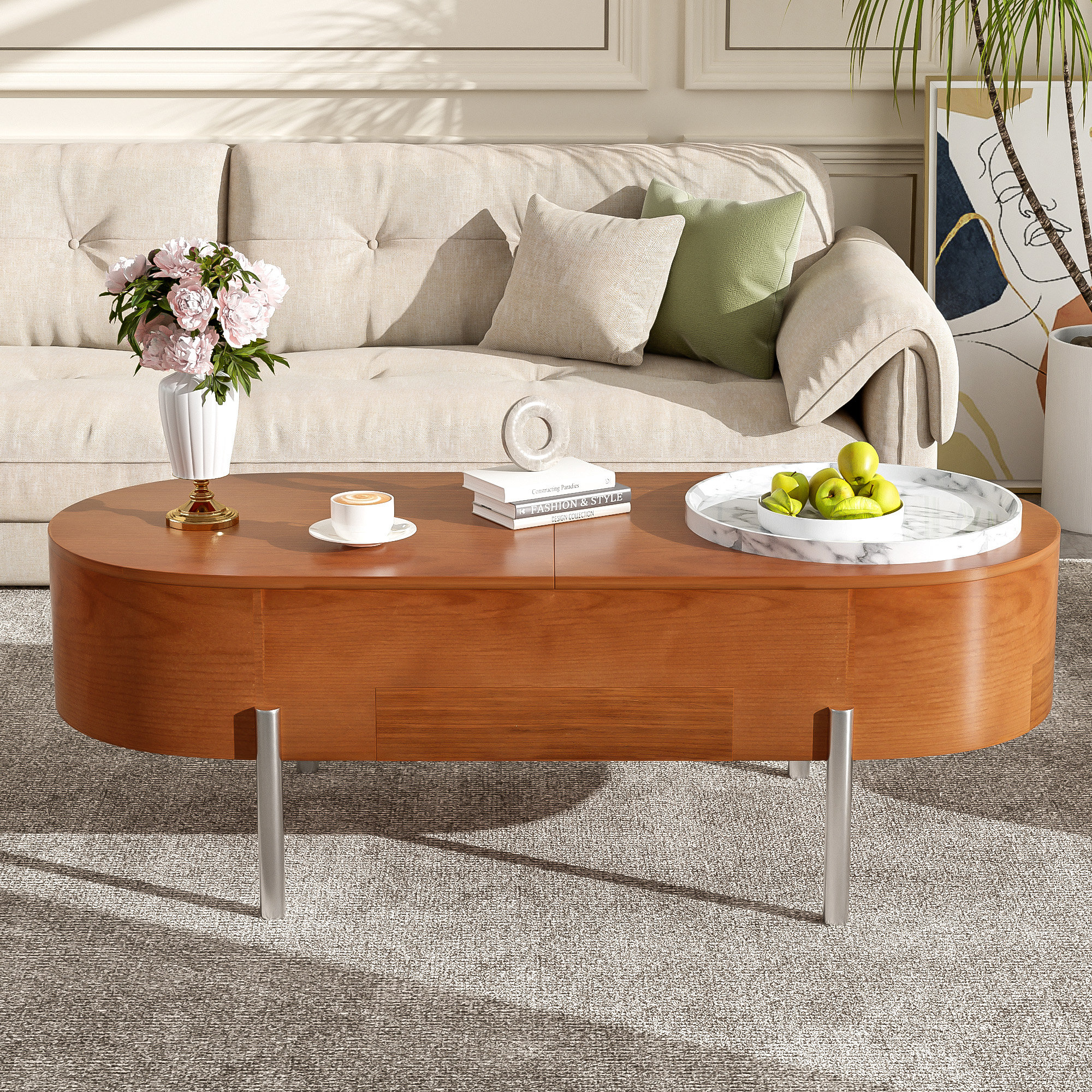 George Oliver Table basse à plateau relevable U-Can 47,2 po avec ...