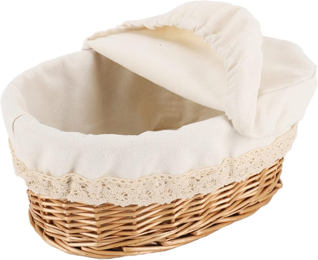 Gracie Oaks Round Bread Basket Serving Woven Bread Baskets Wicker ...