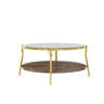 George Oliver Modern Round 2-Tiered Coffee Table With Glass Top And ...