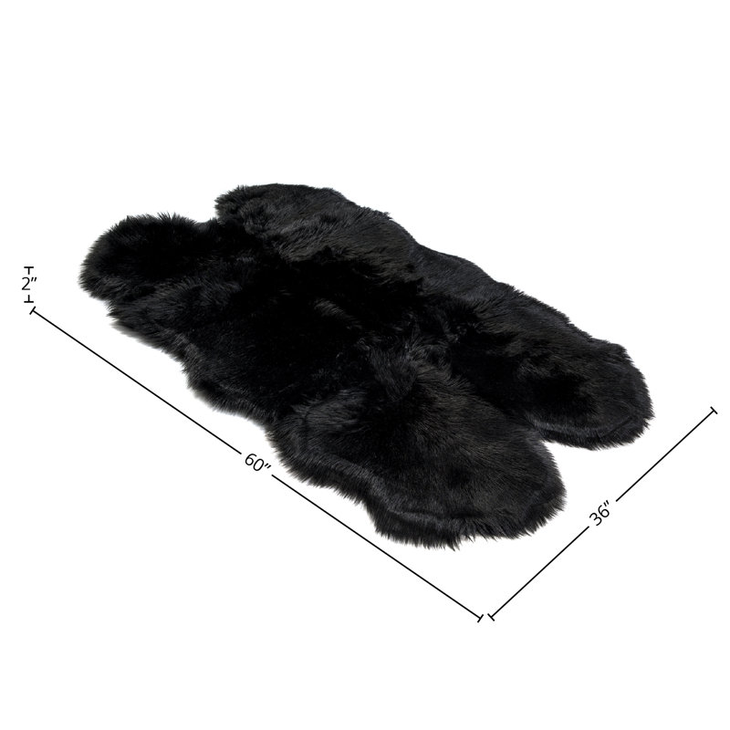 Walk On Me Quad Pelt Black Area Rug - 3' x 5' | Wayfair