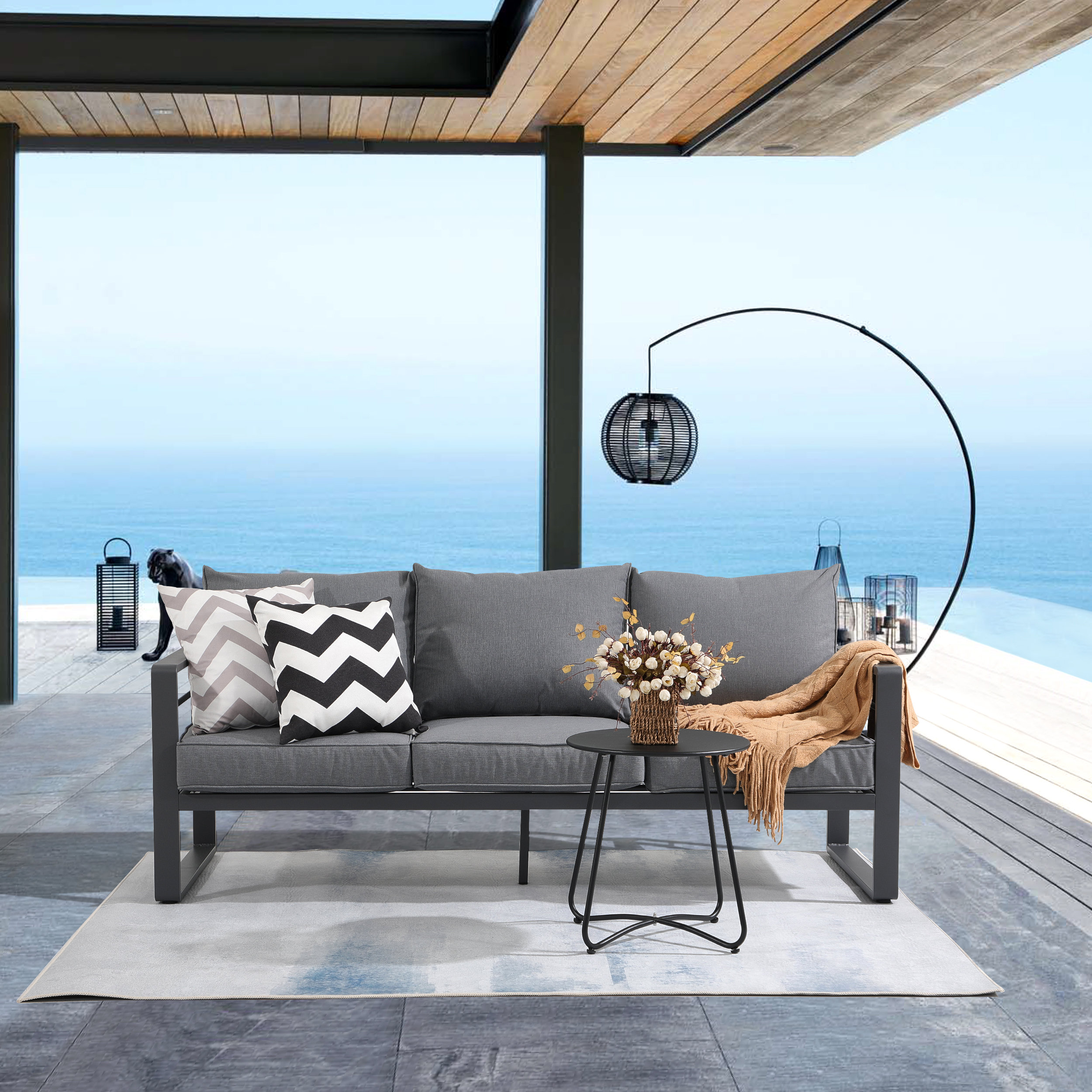 Wade Logan® Bucy 71.3" Wide Outdoor Patio Sofa with Cushions & Reviews ...