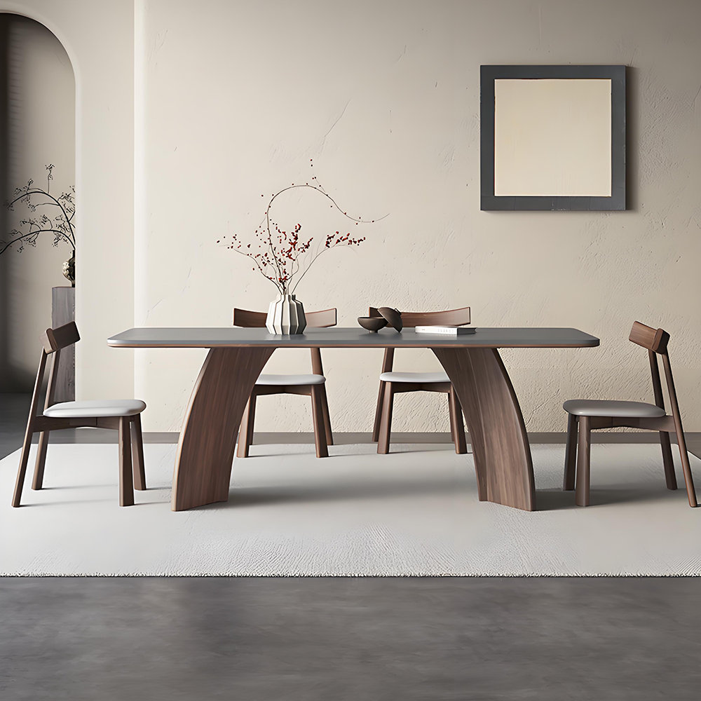 A Zoetic Home Rectangular Home Minimalist Slate Dining Set | Wayfair