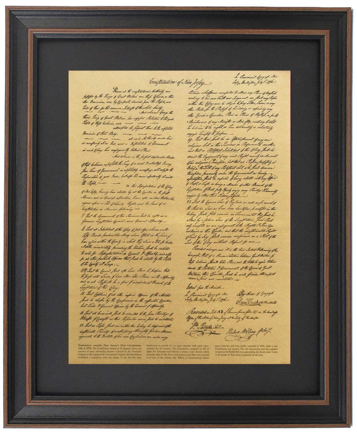 Alcott Hill® First Constitution Of New Jersey | Framed Textual Art ...