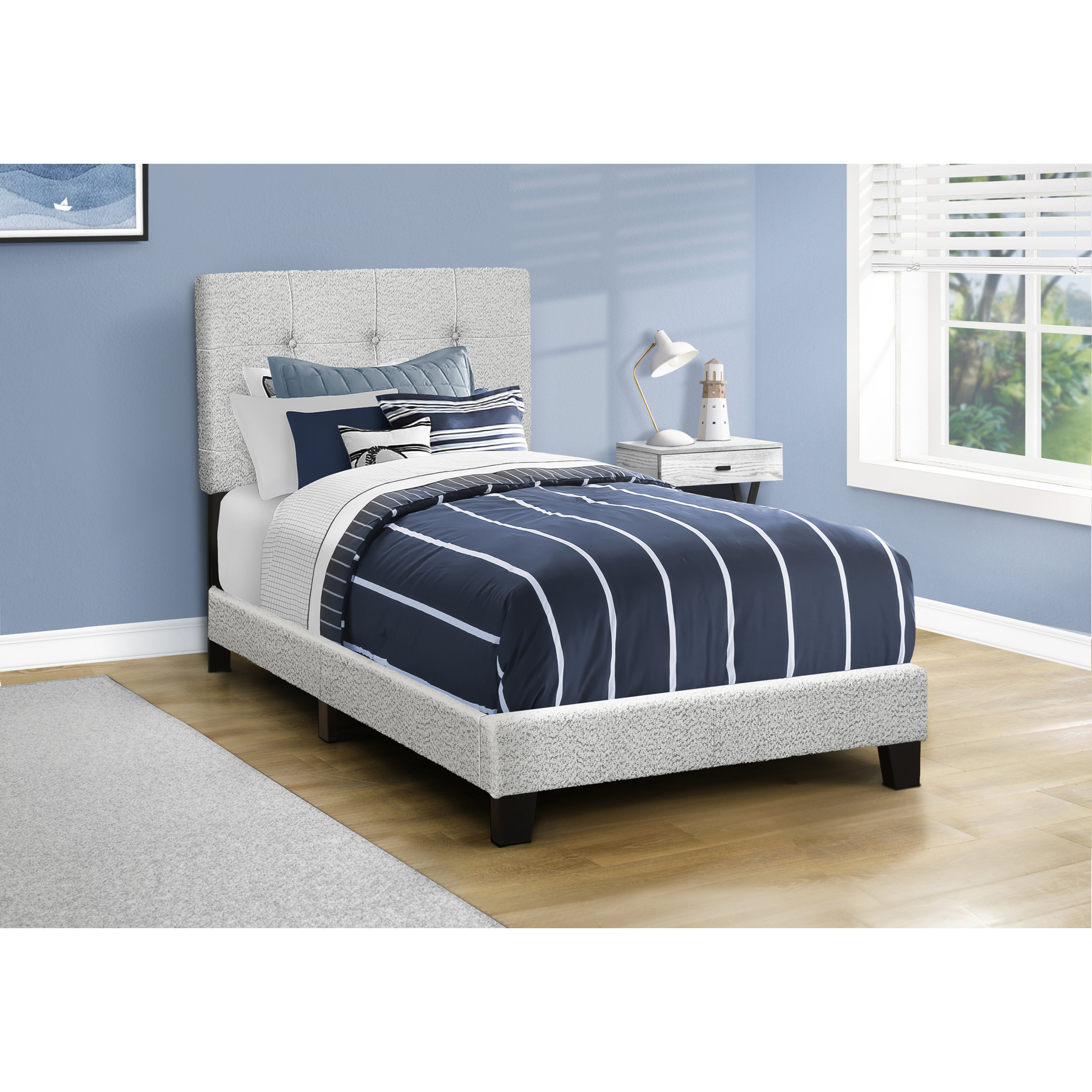 Latitude Run® Bed, Queen Size, Upholstered, Frame Only, Bedroom, Light ...