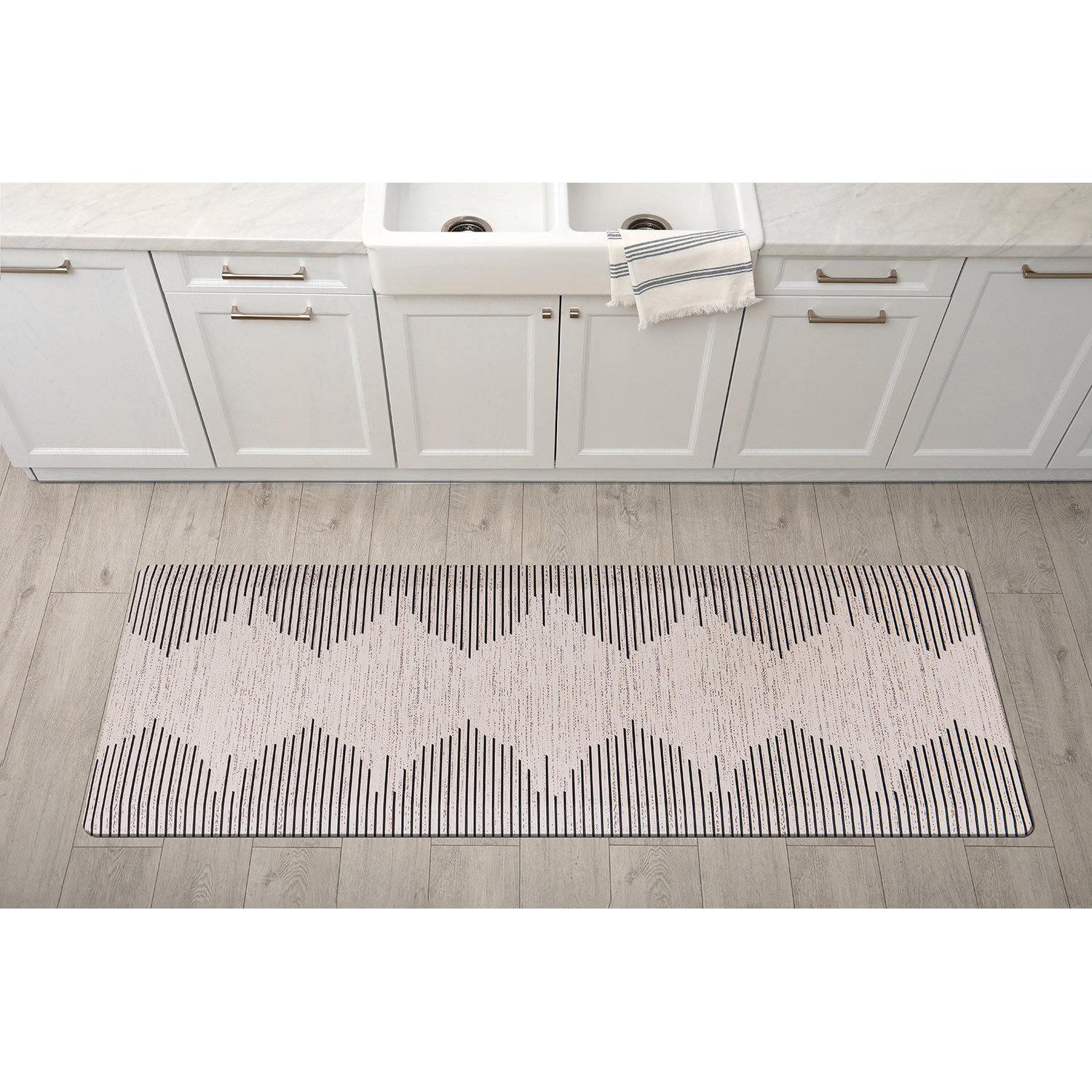 Lark Manor Bohemian Stripe Cushioned Anti Fatigue Standing Kitchen Mat ...