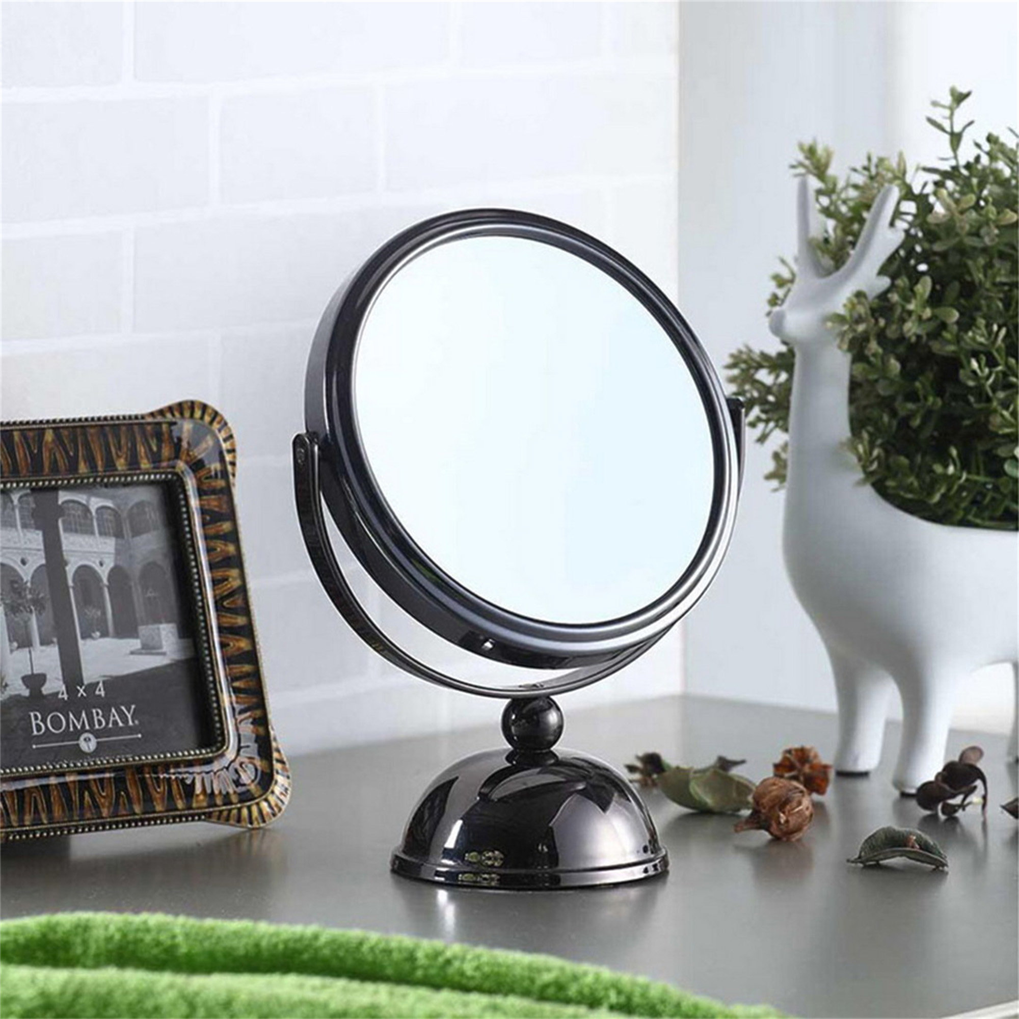 Ebern Designs 5.5" Diameter Chrome Make-Up Mirror, X5 Magnification ...