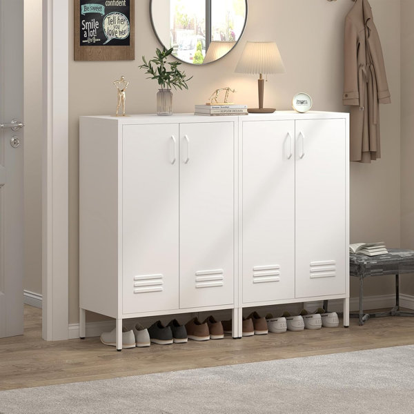 Ebern Designs 41.96" H White Metal Locker Cabinet,metal Locker Storage ...