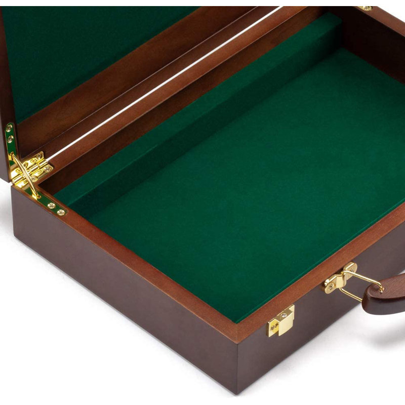 GSE Games & Sports Expert 300ct Solid Wood Poker Chip Cases with Chip ...