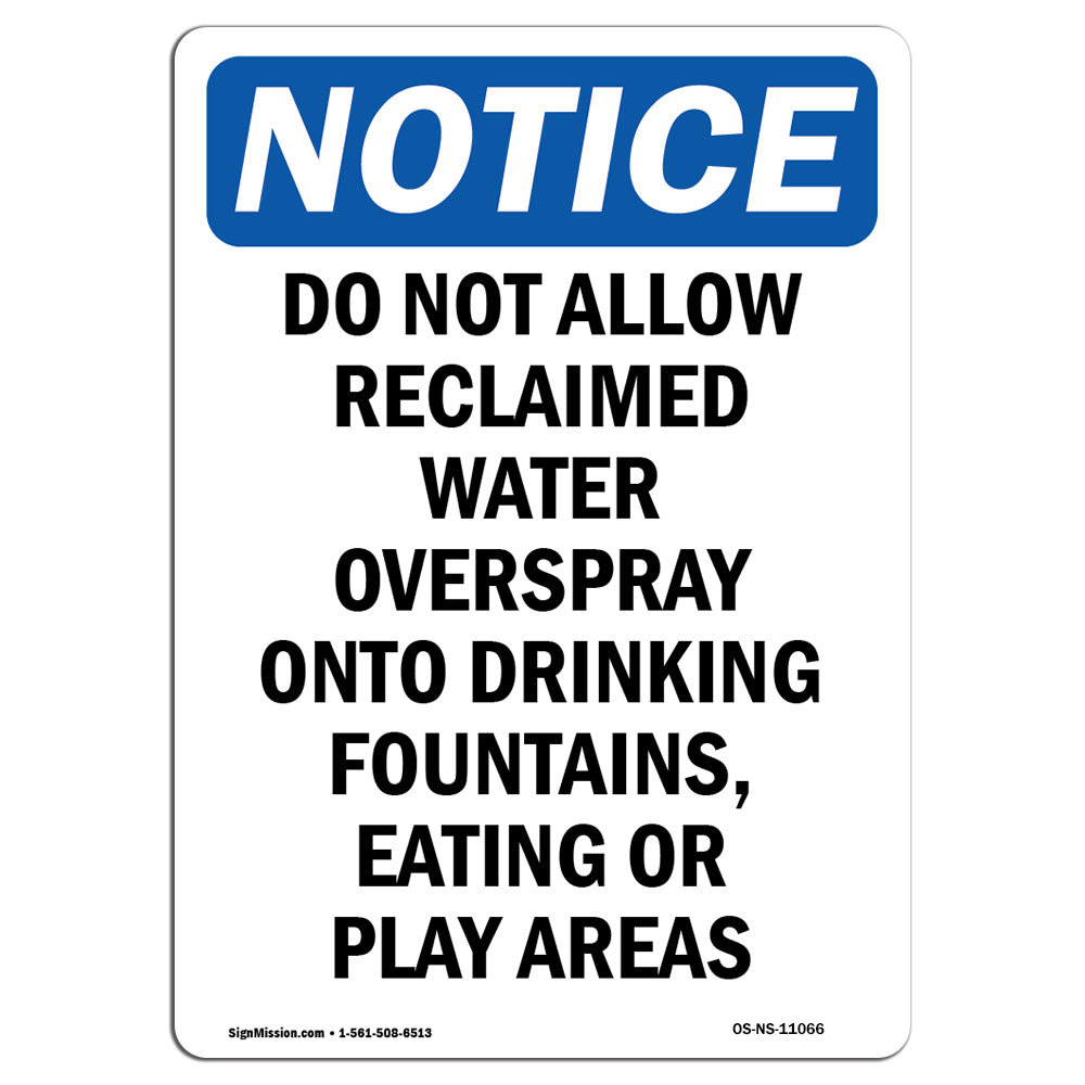 SignMission Do Not Allow Reclaimed Water Overspray onto Drinking ...