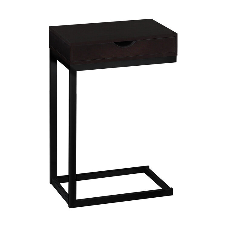 Latitude Run® Accent Table, C-shaped, End, Side, Snack, Storage Drawer ...