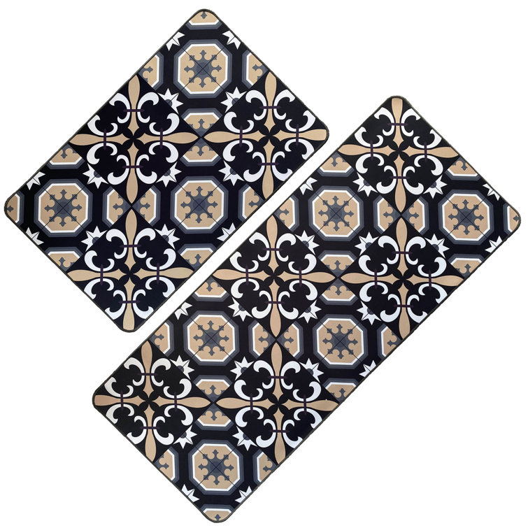 Evideco Elegant Carmen Kitchen Mat and Runner Regal Tile Design, Low ...