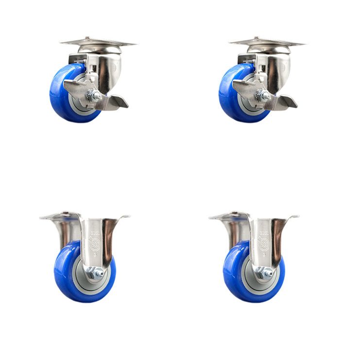 Service Caster 4 Piece Polyurethane Caster Set | Wayfair
