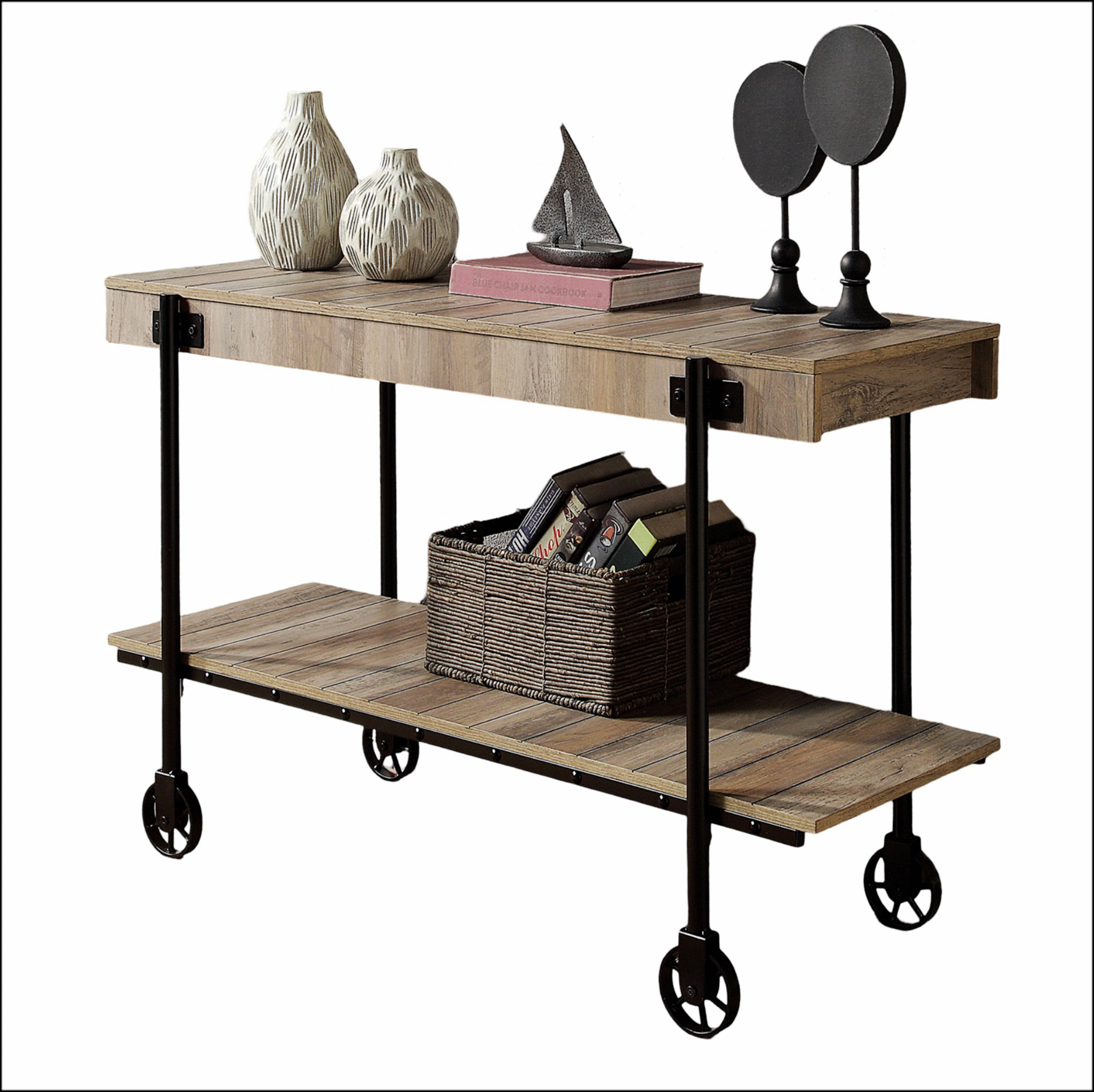 Trent Austin Design® Industrial Style 1pc Sofa Table Natural Tone Slat ...