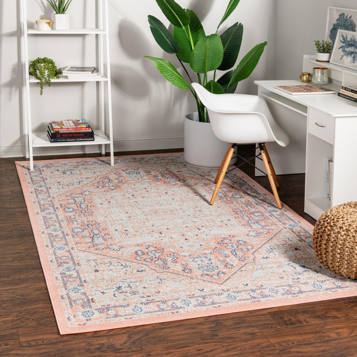 Bungalow Rose Leea Oriental Powder Pink Area Rug & Reviews | Wayfair