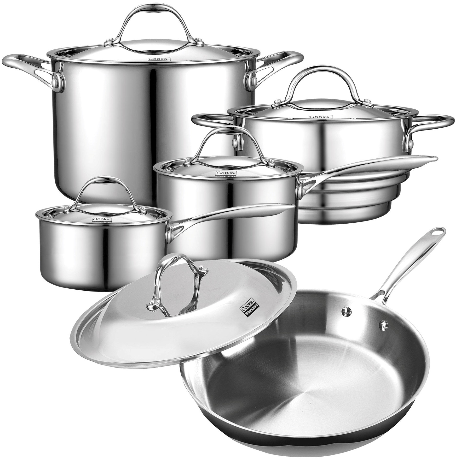 Cooks Standard Multi-Ply Full Clad Stainless Steel Cookware Set with ...