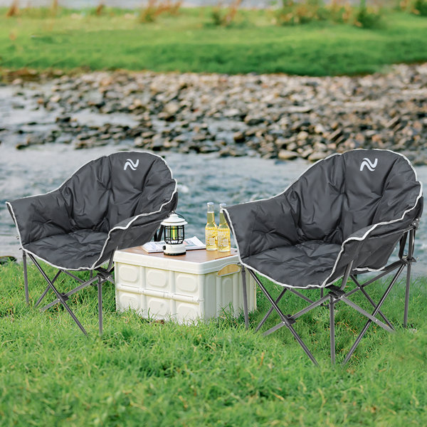Arlmont & Co. Shabrie Oversized Camping Chair, Fully Padded Folding ...