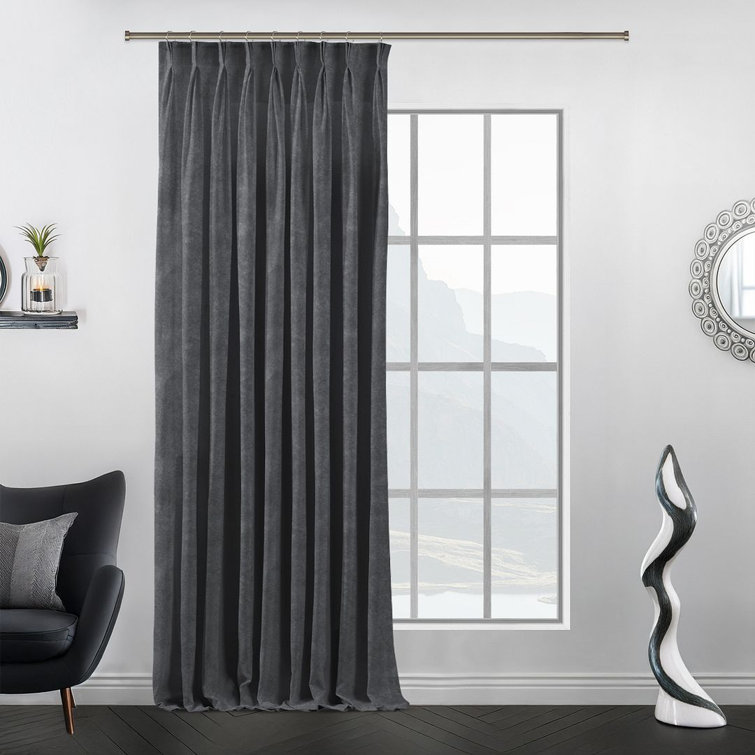 Canora Grey Luxury Pinch Pleat Curtain Panel - Single Drapery for ...