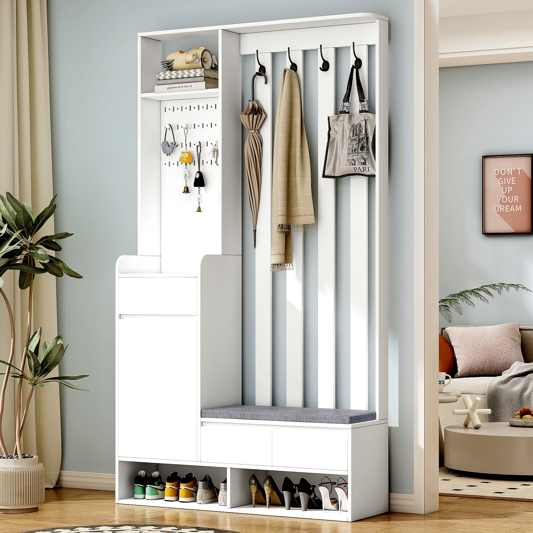 Latitude Run® Multifunctional Hallway Storage Cabinet With Modern ...