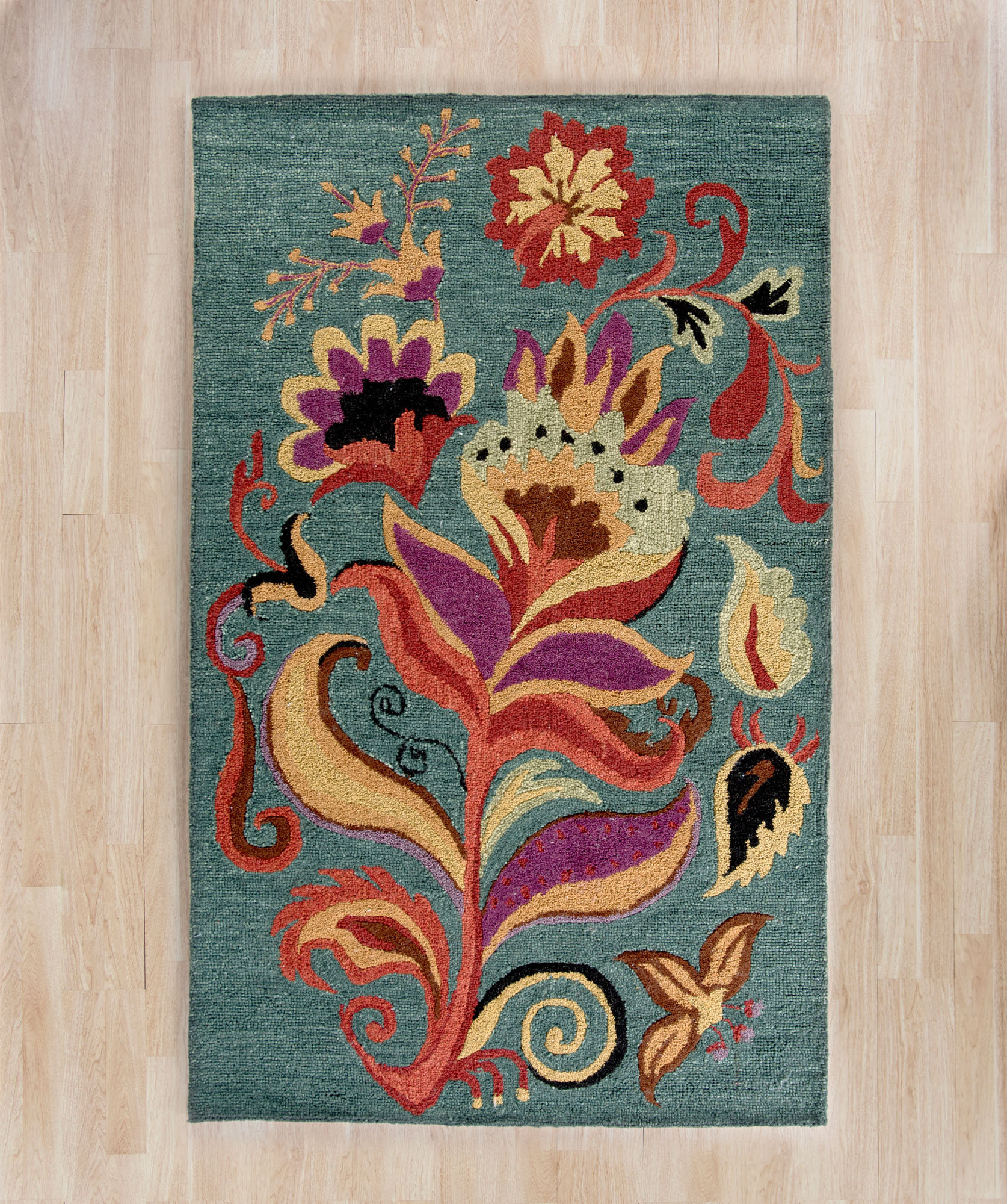 Langley Street Ferrera Hand Hooked Wool Floral Rug & Reviews | Wayfair