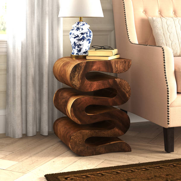 Foundry Select Raechell Solid Wood Abstract End Table & Reviews | Wayfair
