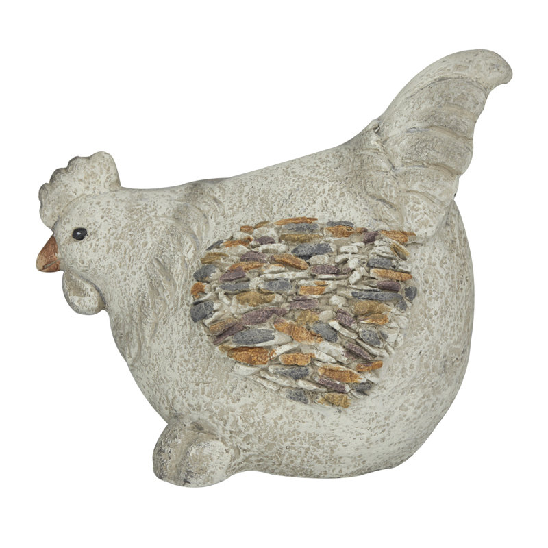 Arlmont & Co. Arona Polystone Indoor Outdoor Chicken Decorative Gray ...