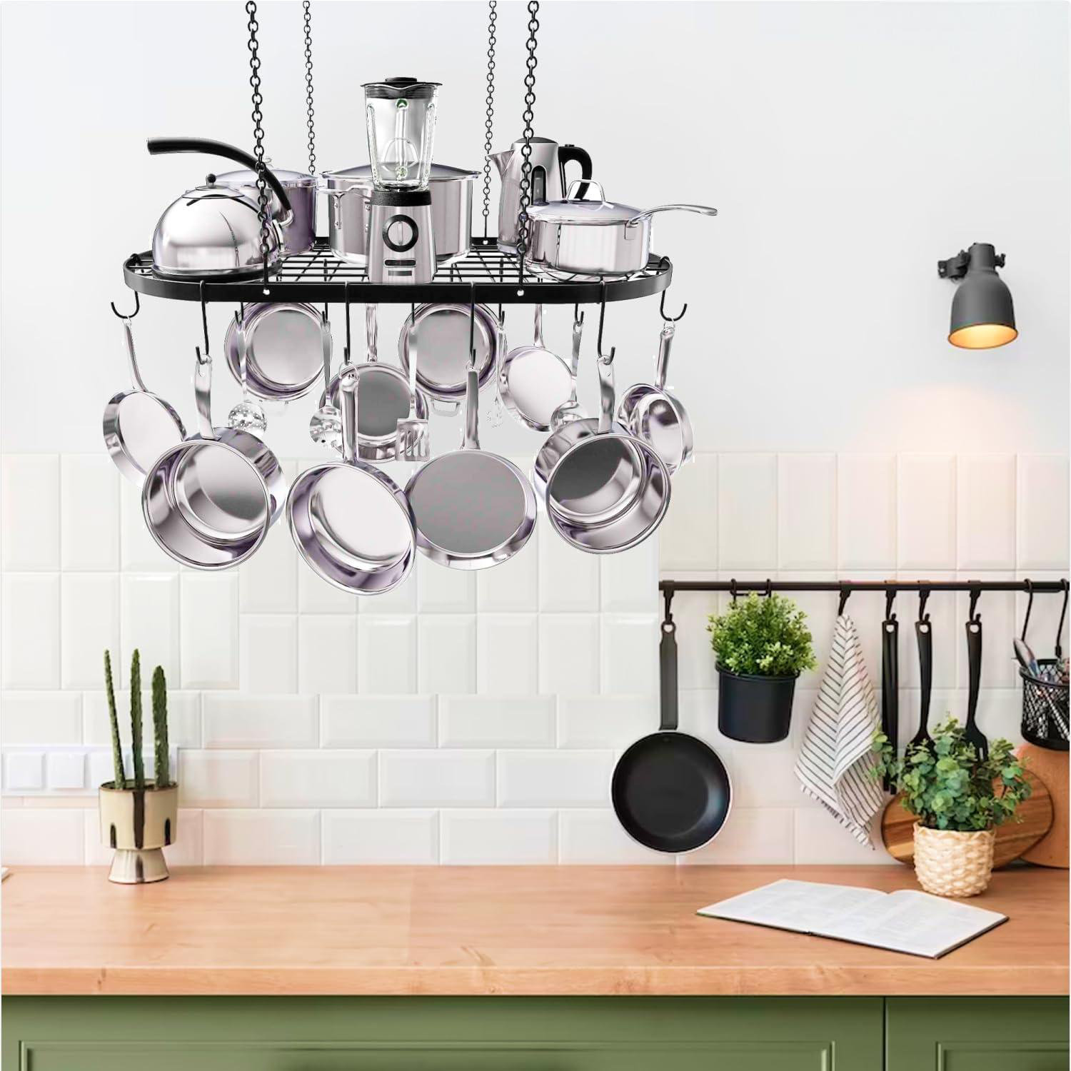 Ceiling Mounted Pot Racks Pot Racks: Hanging, Wall Mounted & Stand