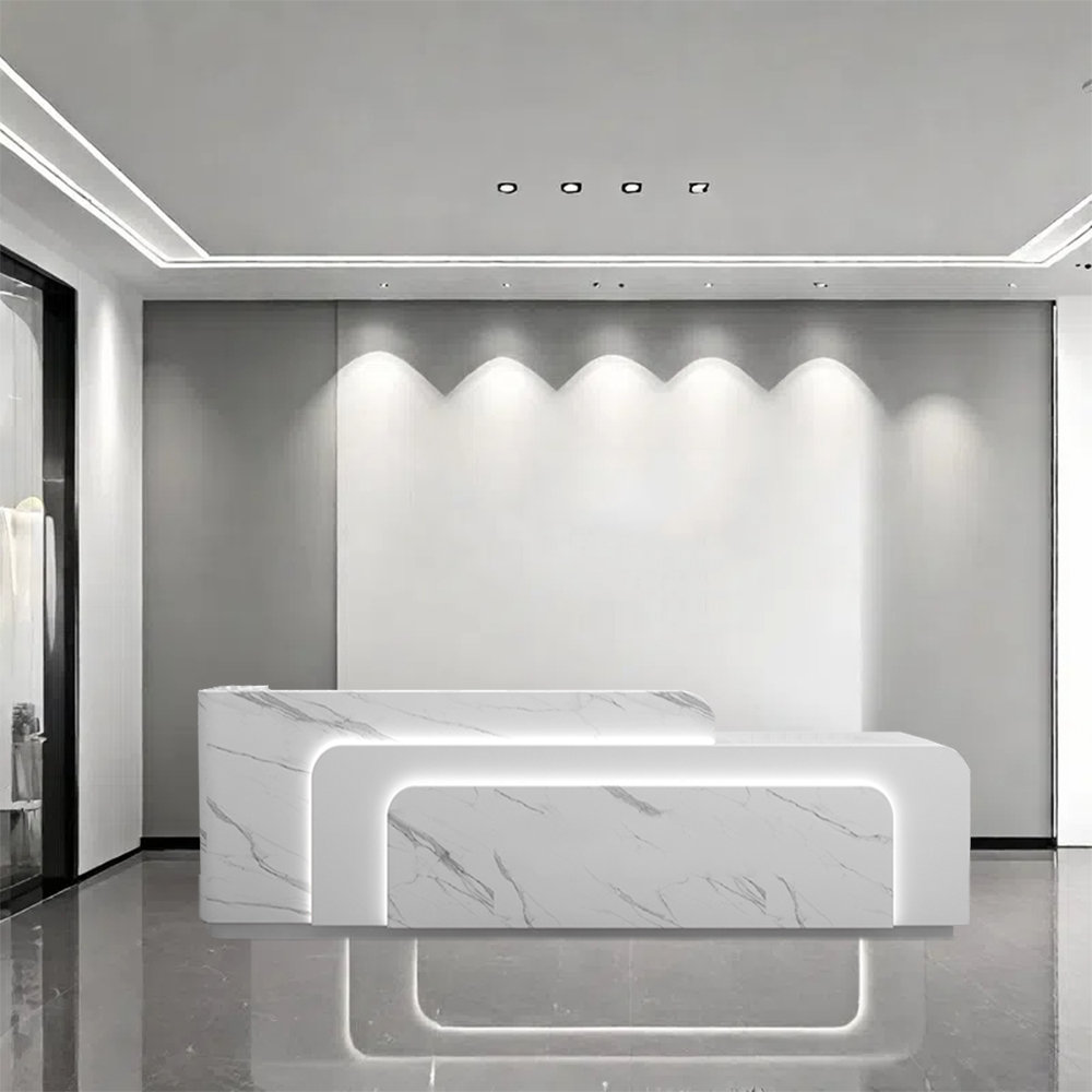 OX Art Reception Desk Modern Front Desk, Writing Desk, and Computer ...