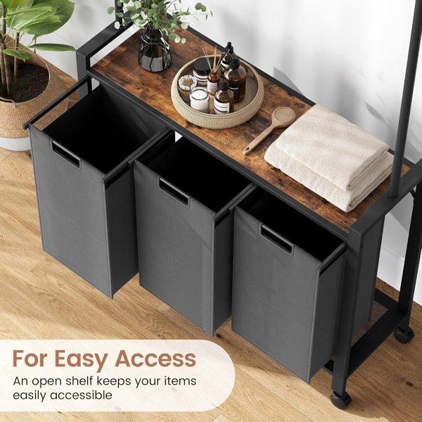 gaomon Laundry Sorter, Rolling Laundry Hamper With Hanging Rack ...