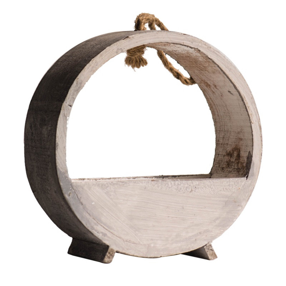 Dakota Fields Solid Wood Hanging Planter Round Shape Planter - Wayfair ...