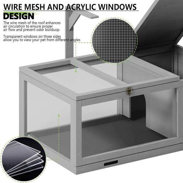 Tucker Murphy Pet™ Wooden Tortoise House Reptile Cage for Small Animals ...