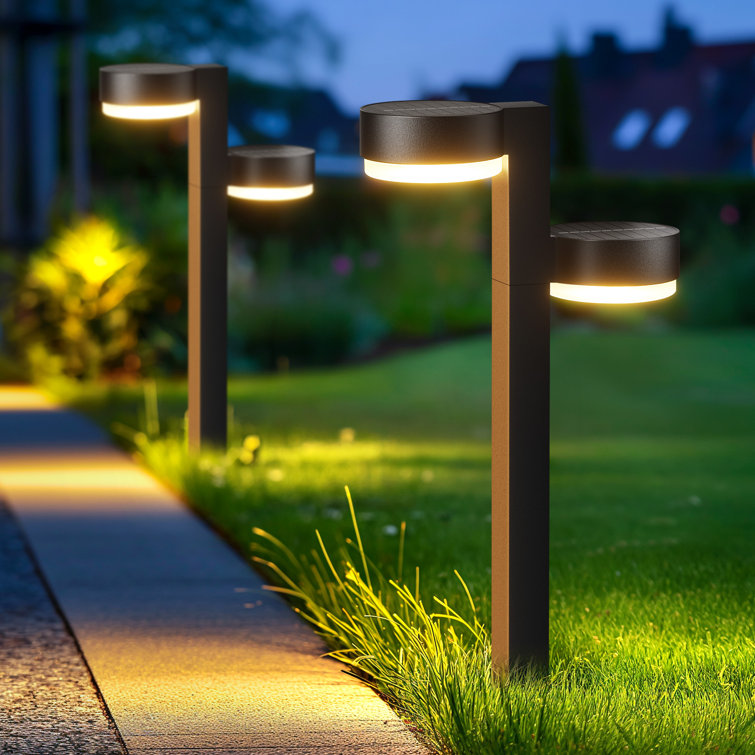 KOOPER Satin Black Low Voltage Solar Powered Integrated LED Pathway ...