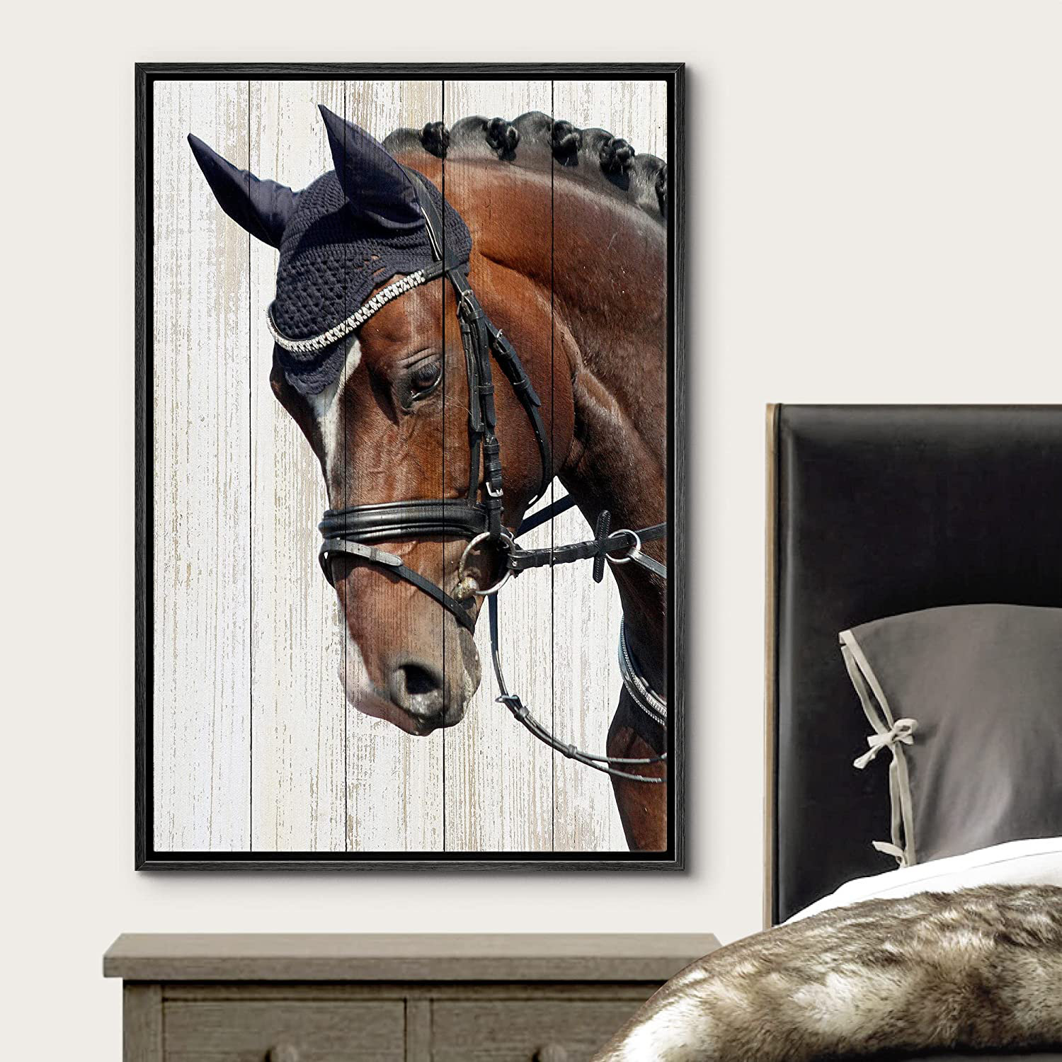 IDEA4WALL Running Horses Fancy Show Horse - Floater Frame Graphic Art ...
