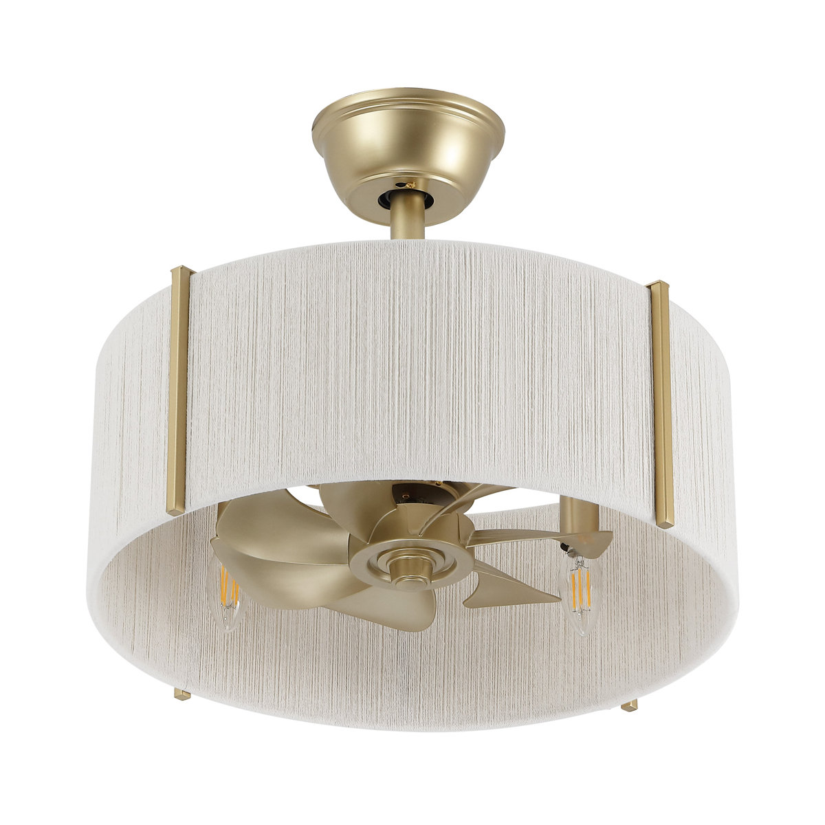 Bay Isle Home™ 18'' 7-Blade Rope Ceiling Fan With Light Kit And Remote ...