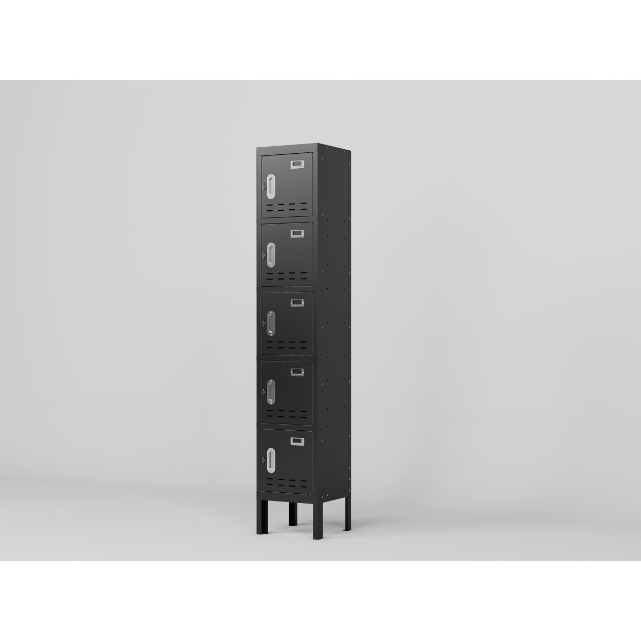 Inbox Zero 5 Door Tall Single Shelf Metal Storage Cabinet - Vintage Style Storage Cabinet ...