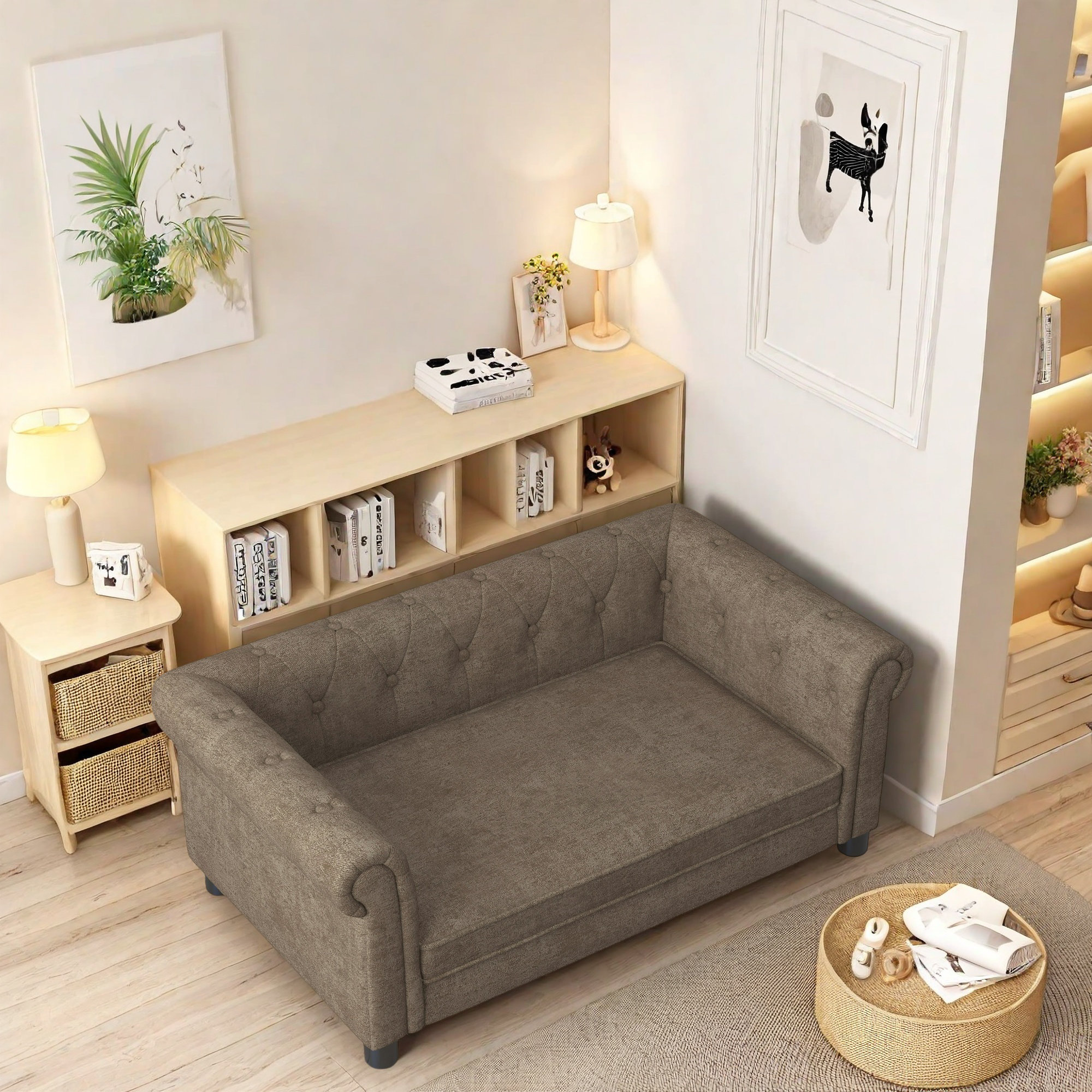 TRADROU Elevated Dog Sofa For Large Dogs – 40" Modern Raised Pet Couch ...