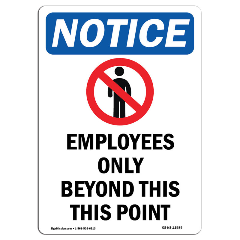 SignMission Employees Only Beyond Sign with Symbol | Wayfair