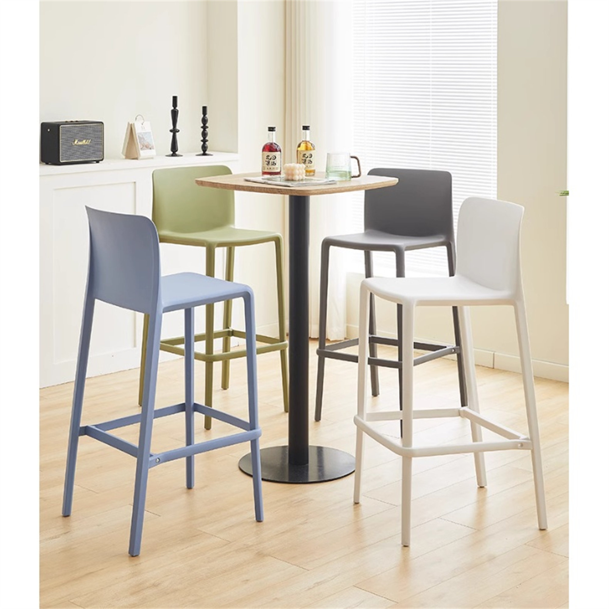 Brayden Studio® Modern Minimalist Reinforced Square Bar Stool | Wayfair