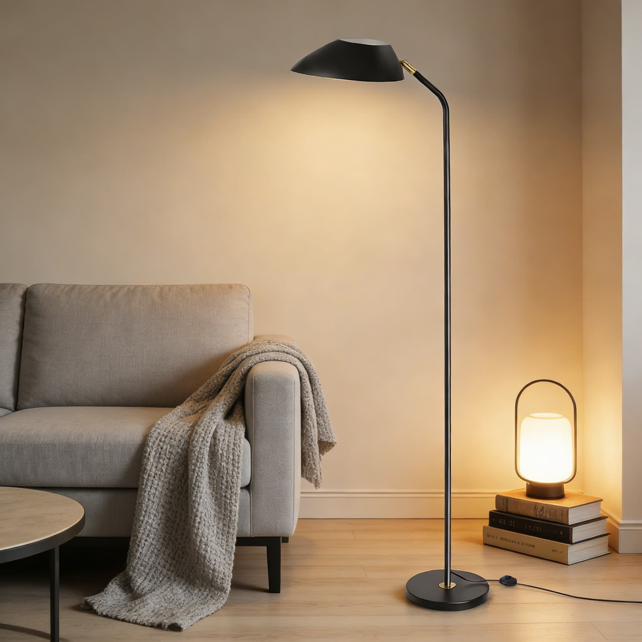 Rosdorf Park Modern Industrial Floor Lamp With Sculptural Metal Shade ...