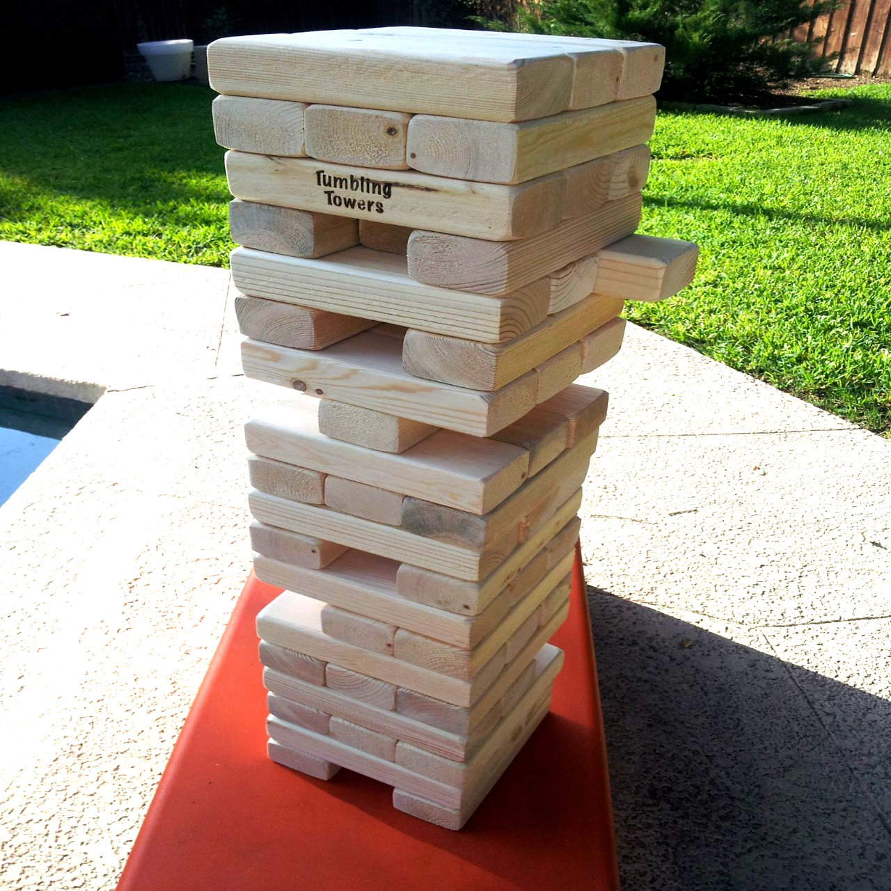 Tumbling Towers Jumbo Tumbling Tower Game, Wooden Tumbling Blocks 54 ...
