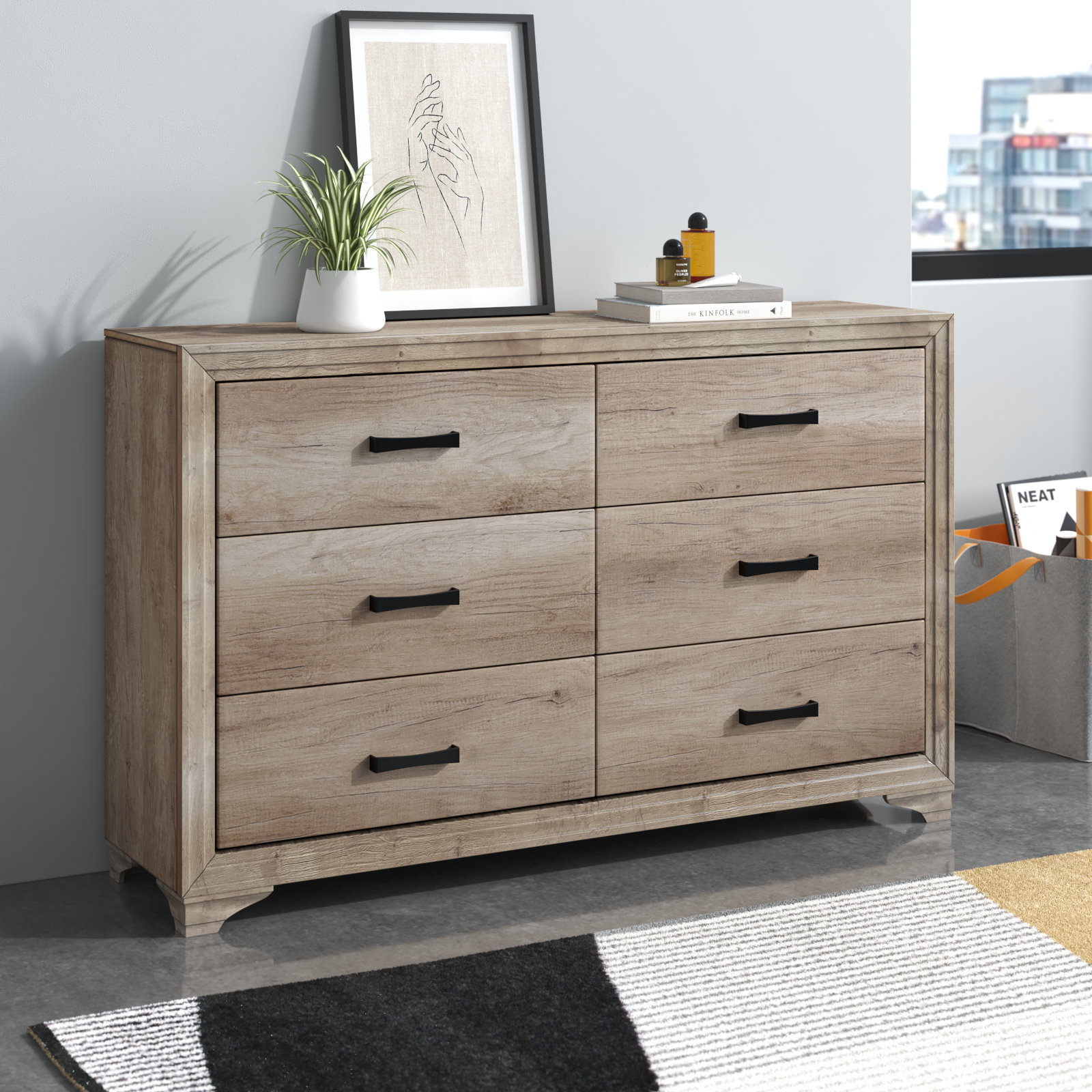 Wade Logan® Larome 6 Drawer 58" W Standard Dresser "& Reviews" | Wayfair