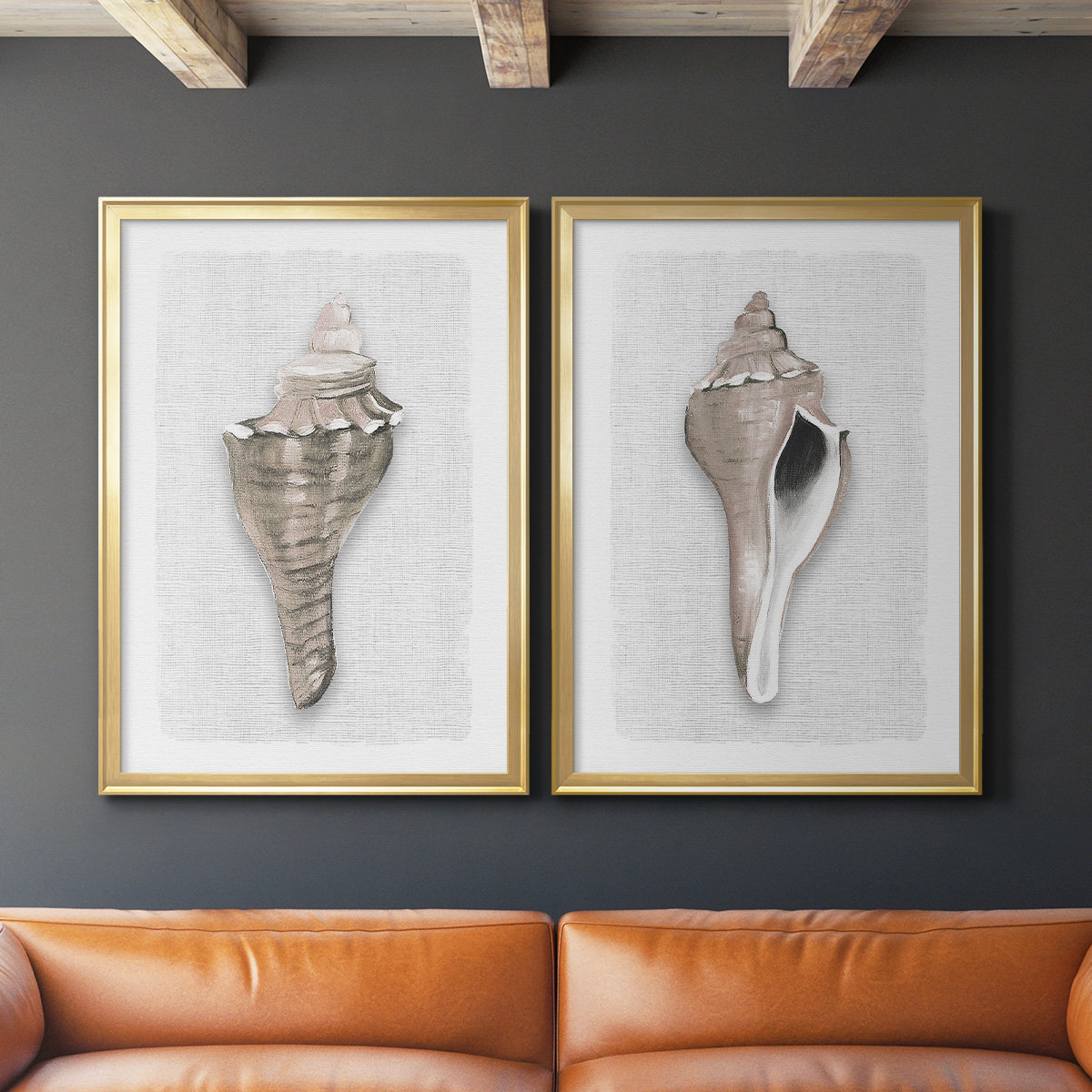 Beachcrest Home Sea Front Shell I 2 Piece Picture Frame Rectangle Print ...