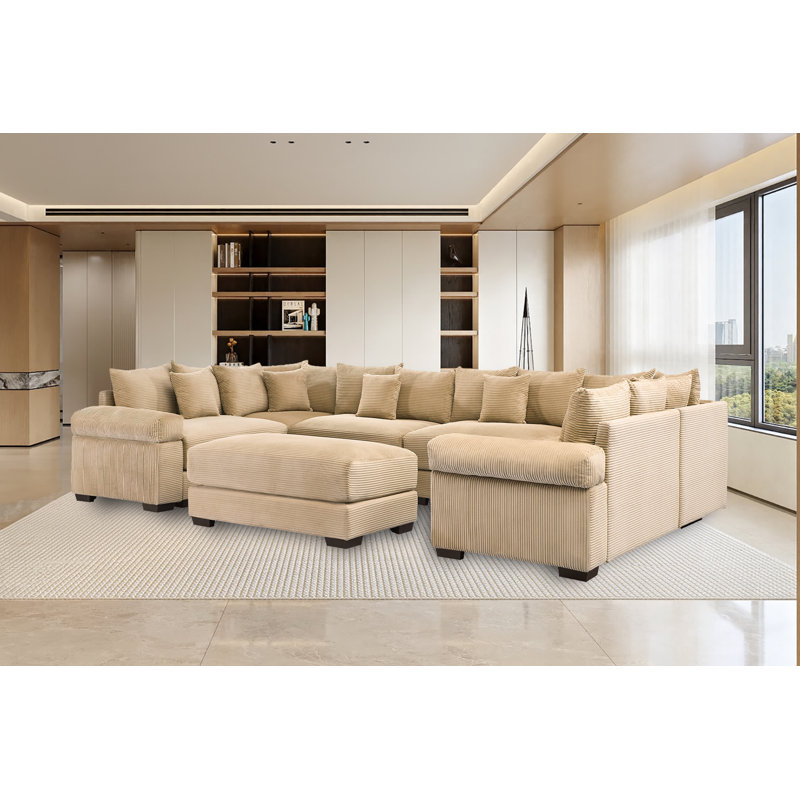 Latitude Run® Oversized Modular Sectional Sofa set with Ottoman, Pet ...