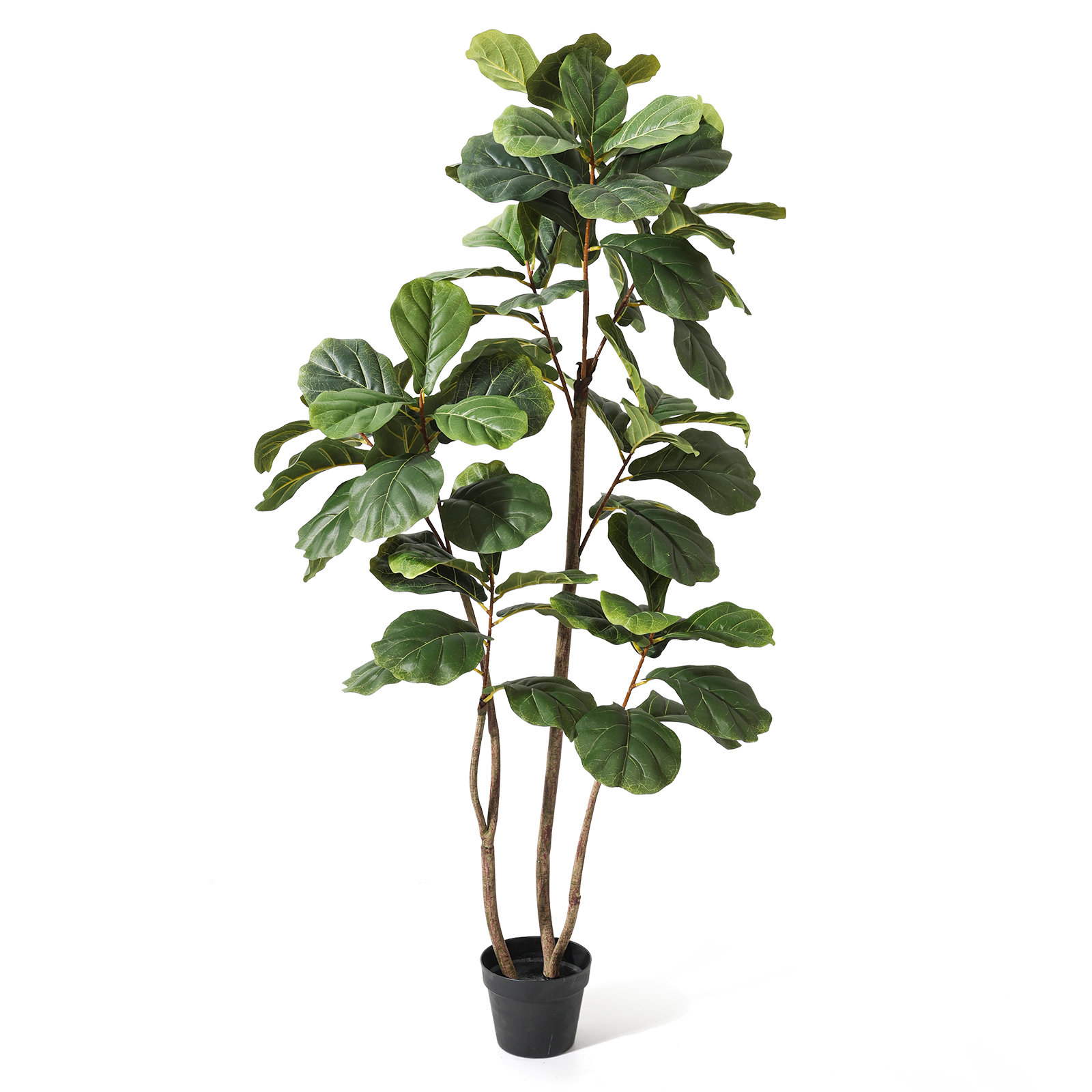 Primrue Fake Plants Artificial Tree 61'' Tall Fiddle Leaf Fig Tree in ...