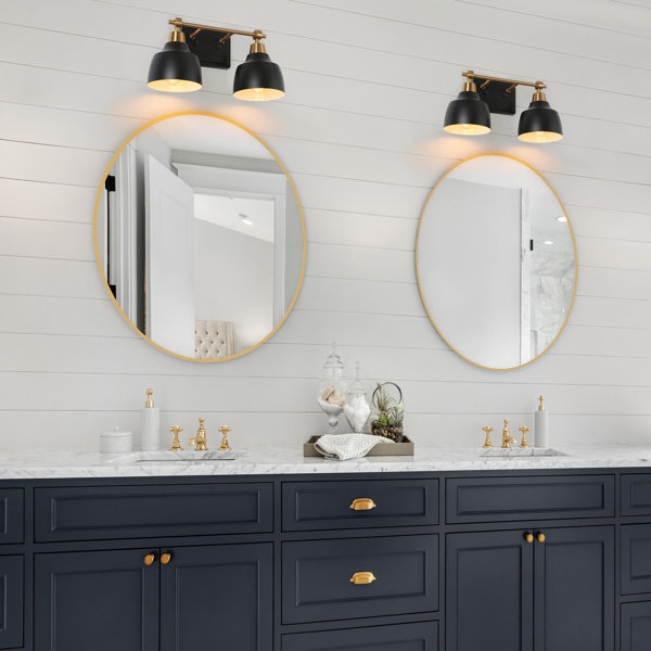 17 Stories Escarment 2 - Light 14.5 '' W Dimmable Black/Brass Bathroom ...