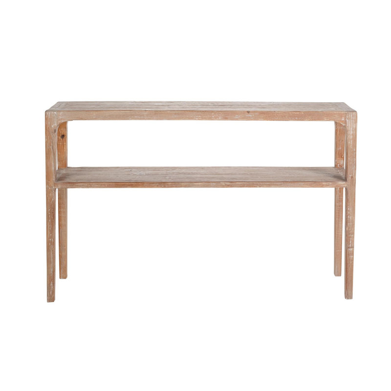 Benjara Tuley Sofa Console Table, Storage Shelf, Pine Wood, Gray, 48 ...