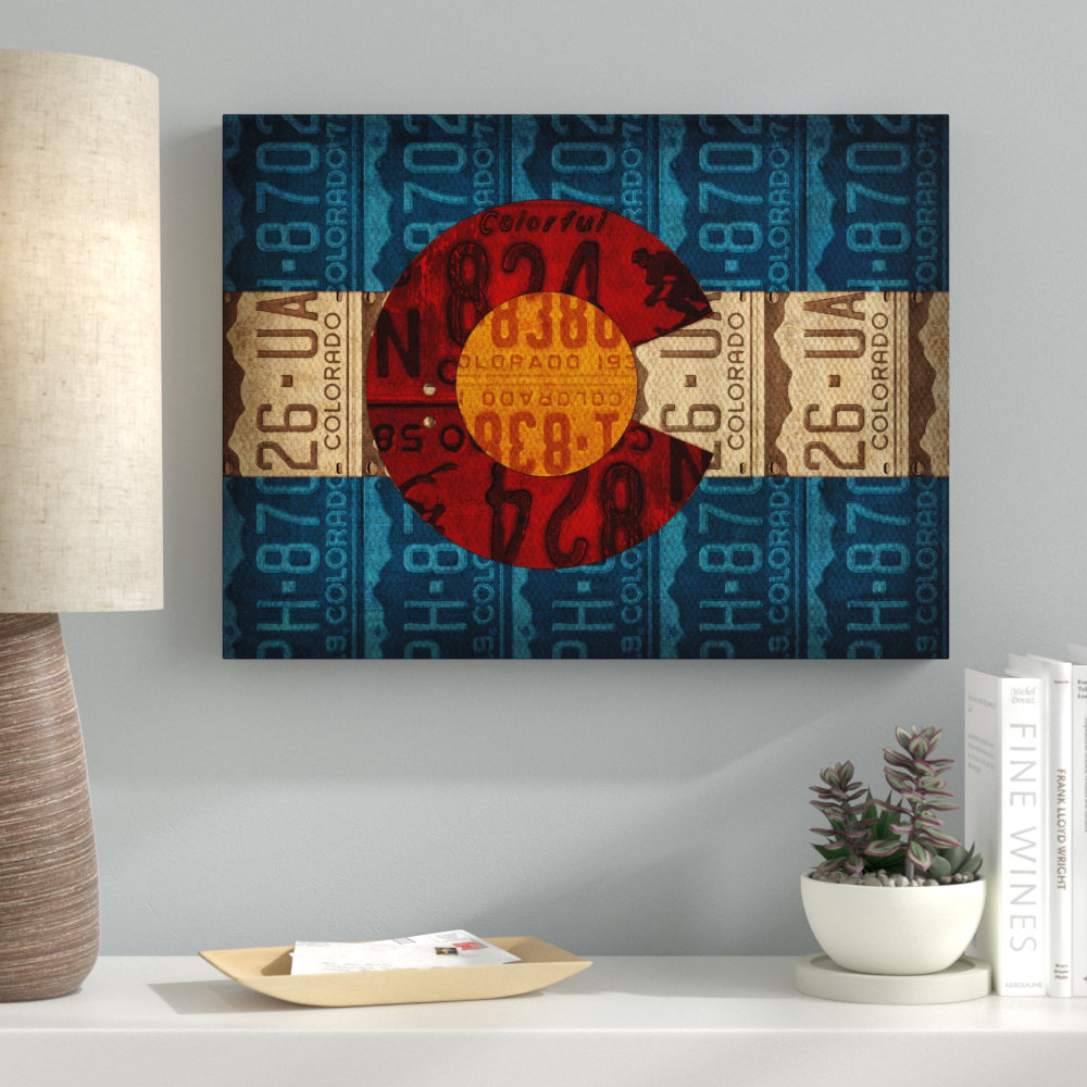 Ebern Designs Colorado State Flag License Plates - Wrapped Canvas ...