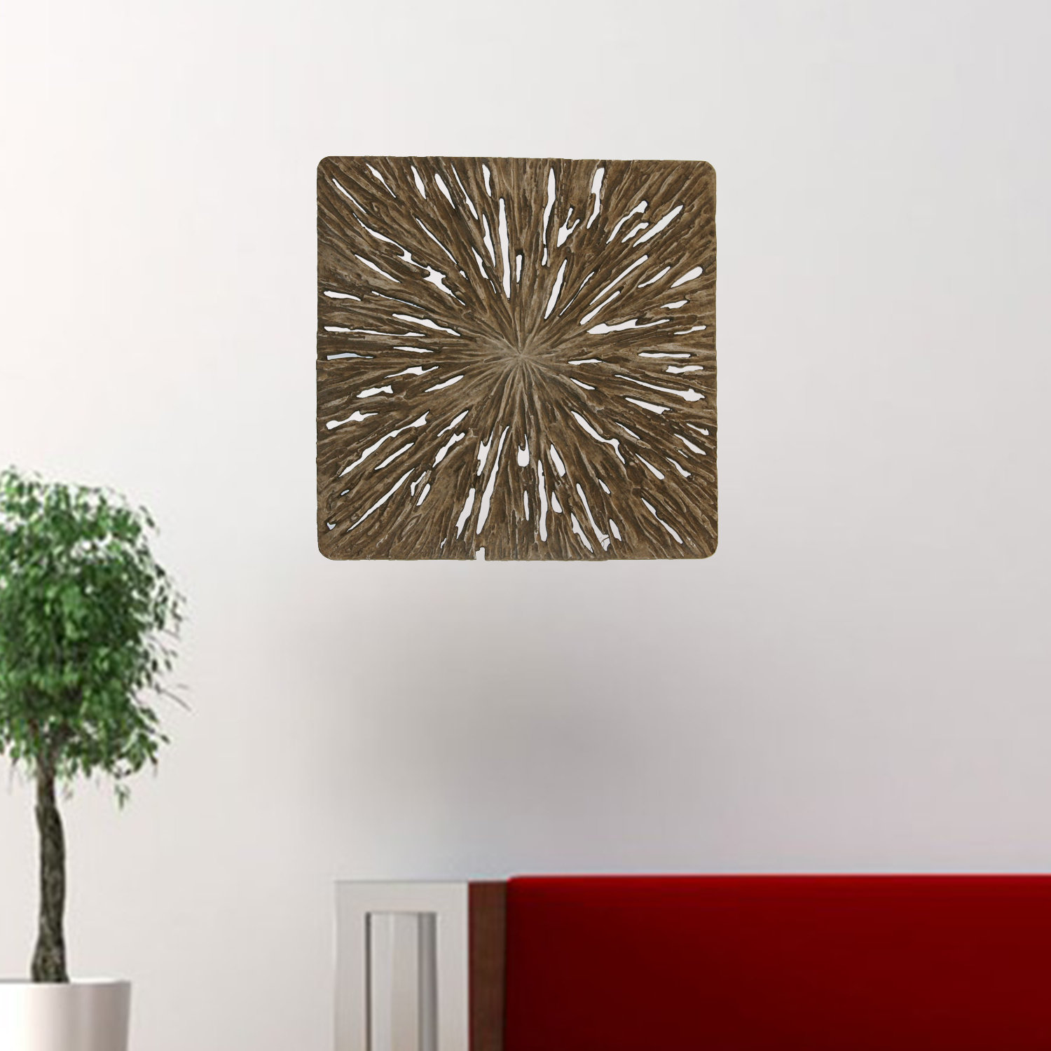 ZeaZu 1 X 19 X 19 Brown Square Rotten Wood Wall Decor | Wayfair