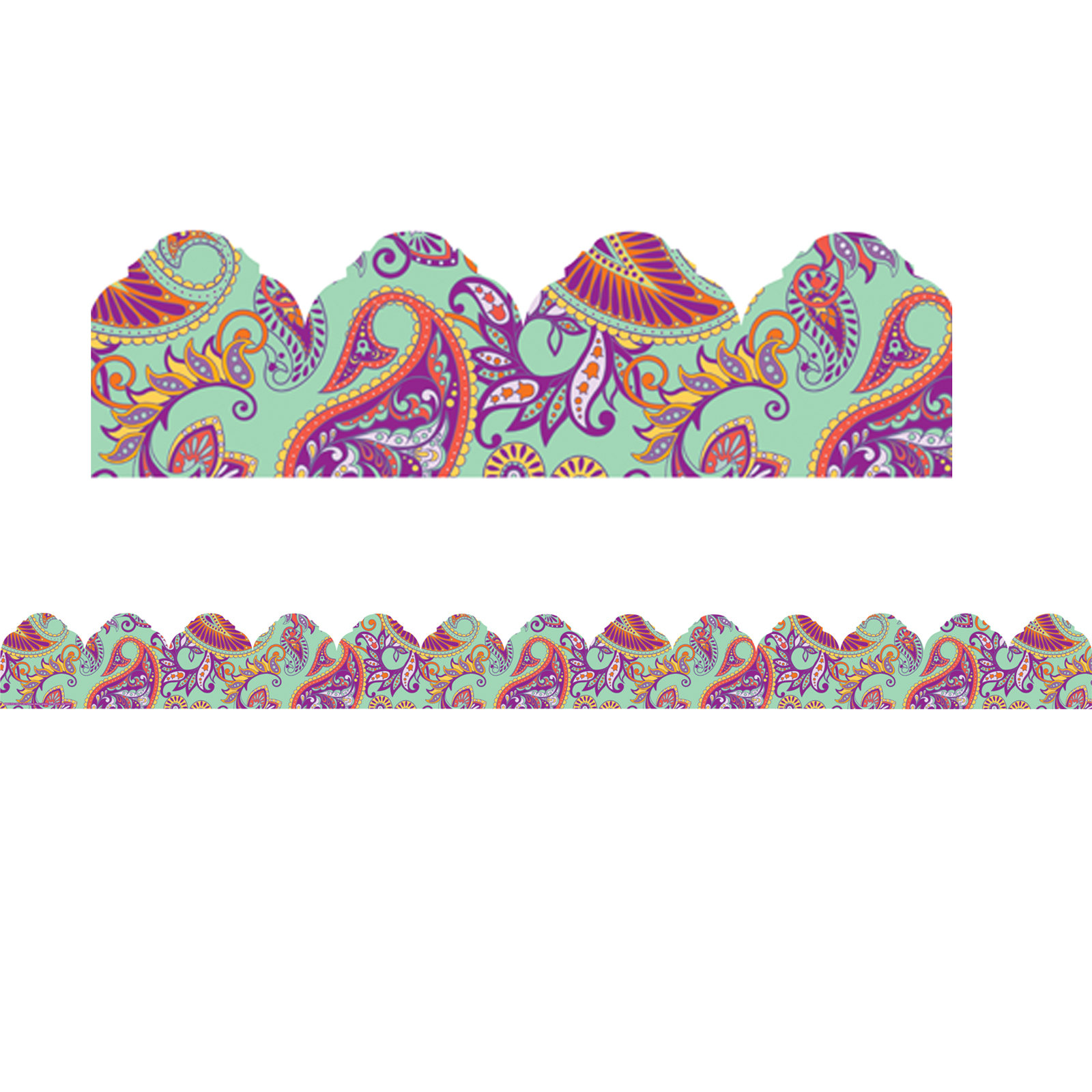 Eureka Classroom Positively Paisley Mint Paisley Arch Deco Trim ...