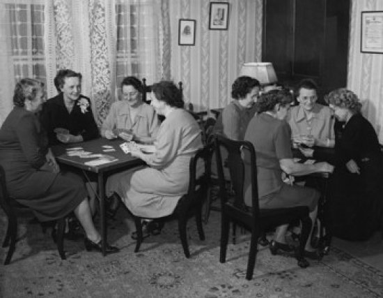 Latitude Run® Group Of Senior Women Playing Cards Poster Print (24 X 36 ...